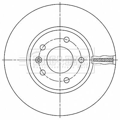 x1 Borg & Beck Front Brake Disc Single Fits Opel Vauxhall BBD6193S ...