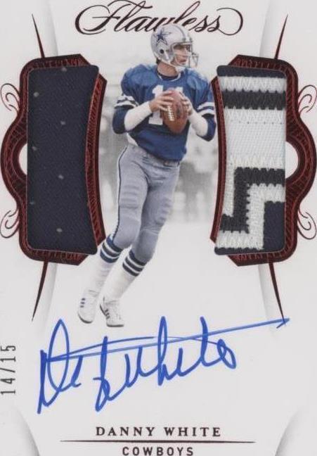 2020 Panini Flawless - Dual Patch Autographs Danny White #DPA-DAW Ruby ...