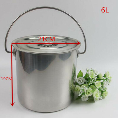 6 Liter Edelstahl Hand Eimer Edelstahleimer Milcheimer Futtereimer mit ...