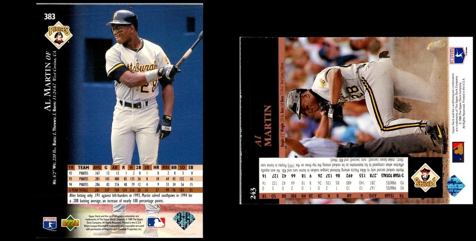 Upper Deck Al Martin (2) Card Lot - Running Low – Final Chance to Order ...