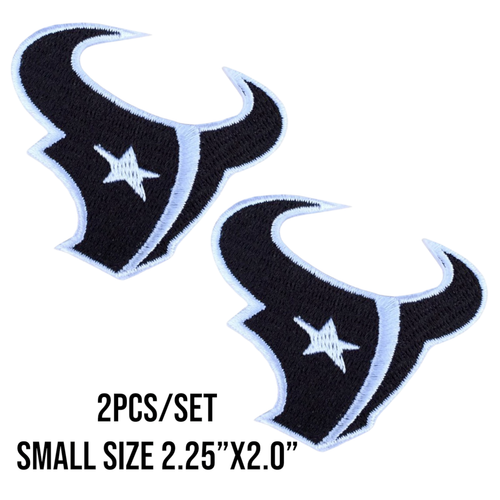 2 pieces Houston Texans Small Black Logo Football Embroidered Iron On ...