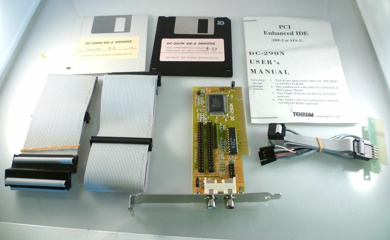 Tekram DC-290N (PCI IDE-2) IDE I/O Adapter Kit L+R Phono Sockets MBA008 ...