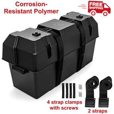 Camco Double Battery Box for RV &Automotive Batteries, Corrosion ...