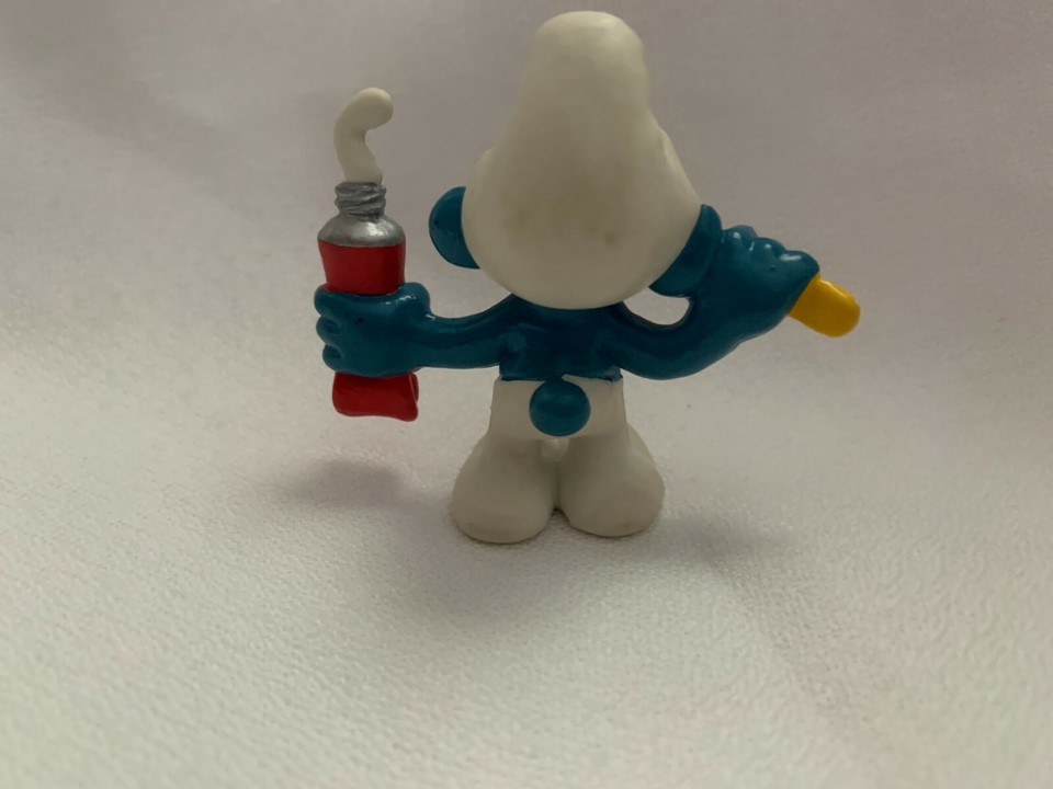 Smurfs 20064 Toothpaste Smurf Toothbrush Dentist Figure Vintage Toy PVC ...