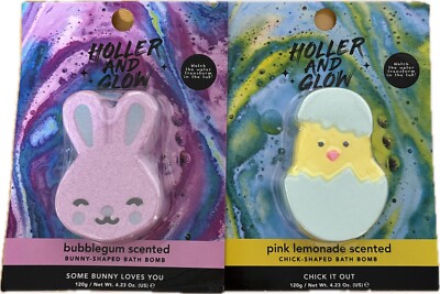New Sealed Holler & Glow 2 Pack Bath Bombs Pink Lemonade Chick ...