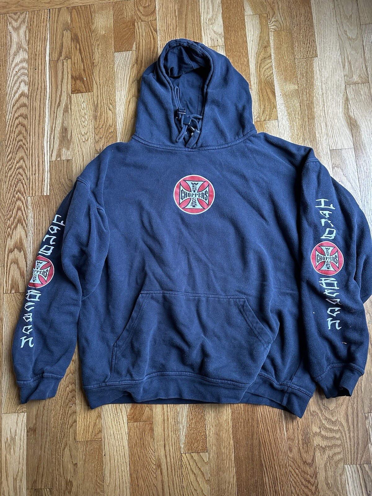 Vintage West Coast Choppers Hoodie Mens L Blue Cross … - Gem