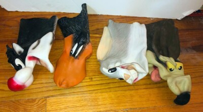 Lot Vintage 1994 Sylvester Daffy Bugs Willie Rubber Hand Puppet Looney ...