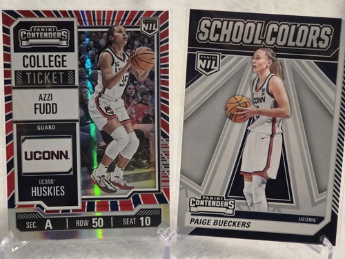 Azzi Fudd 2024-25 Panini UCONN COLLEGE TICKET RED WHITE BLUE PARALLEL ...