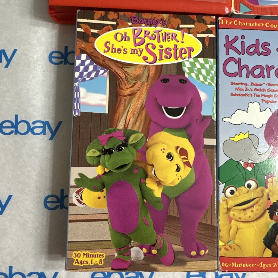 Barney VHS Lot 4 Good Clean Fun, Oh Brother! She’s My Sister, Kids For ...
