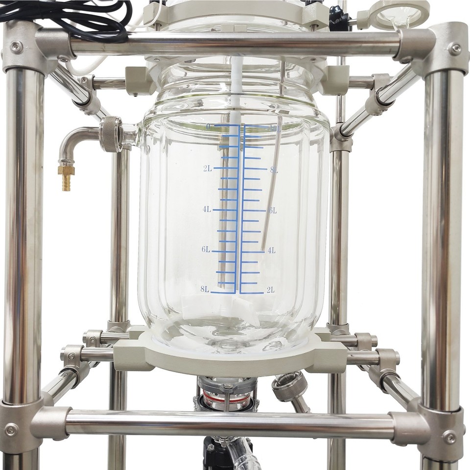 110V 10L Double-layer Glass Reaction Kettle Lab Jacketed Glass Reactor ...