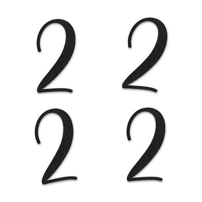 Black Glitter 2 Cut-Out Numbers, 2nd Birthday, Anniversary, DIY, Decor ...