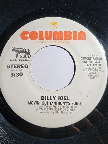 Billy Joel - Movin’ Out/Anthony’s Song ,45 Rpm PROMO VG F350 | eBay