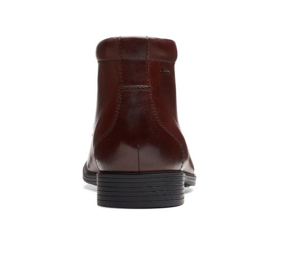 Men's Clarks, Whiddon Mid Water-Resistant Boot Mahogany Leather Synthet ...