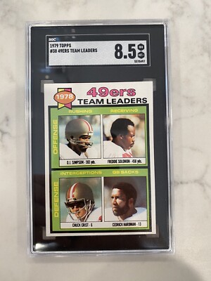 1979 Topps Football 49ers TEAM LEADERS #38 SGC GRADED 8.5 - NM MT+ O.J ...