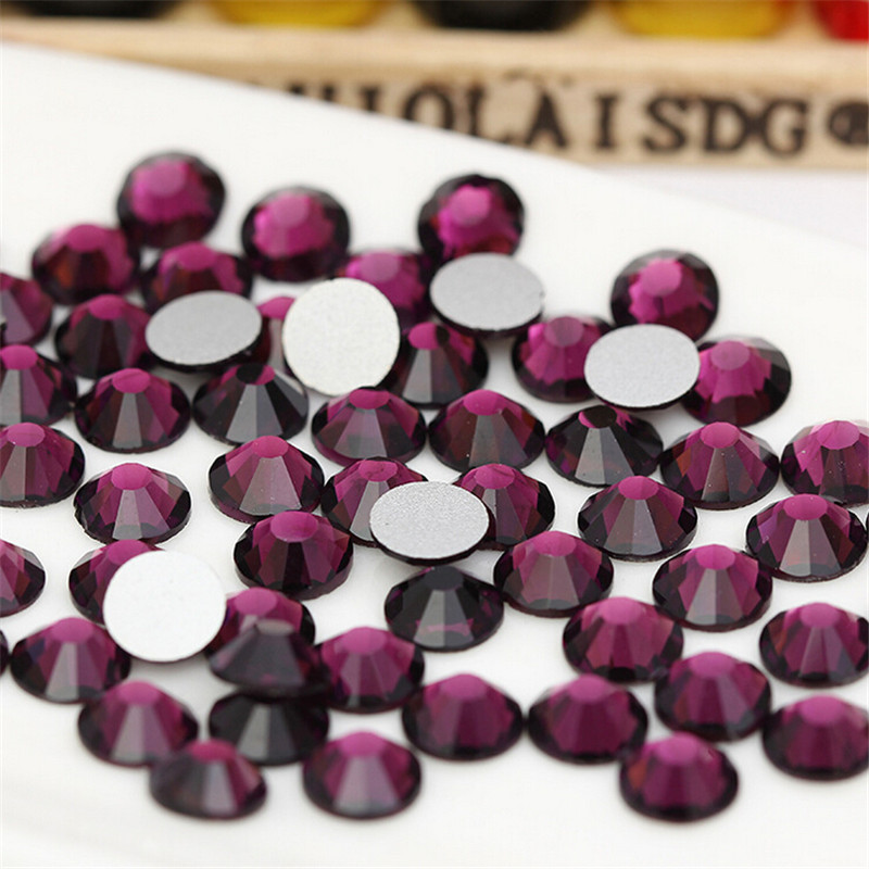 1440pcs Amethyst Crystal Rhinestones Flat Back Glass Beads for Crafts ...