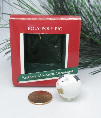 Hallmark Miniature Ornament 1989 ROLY POLY PIG | eBay