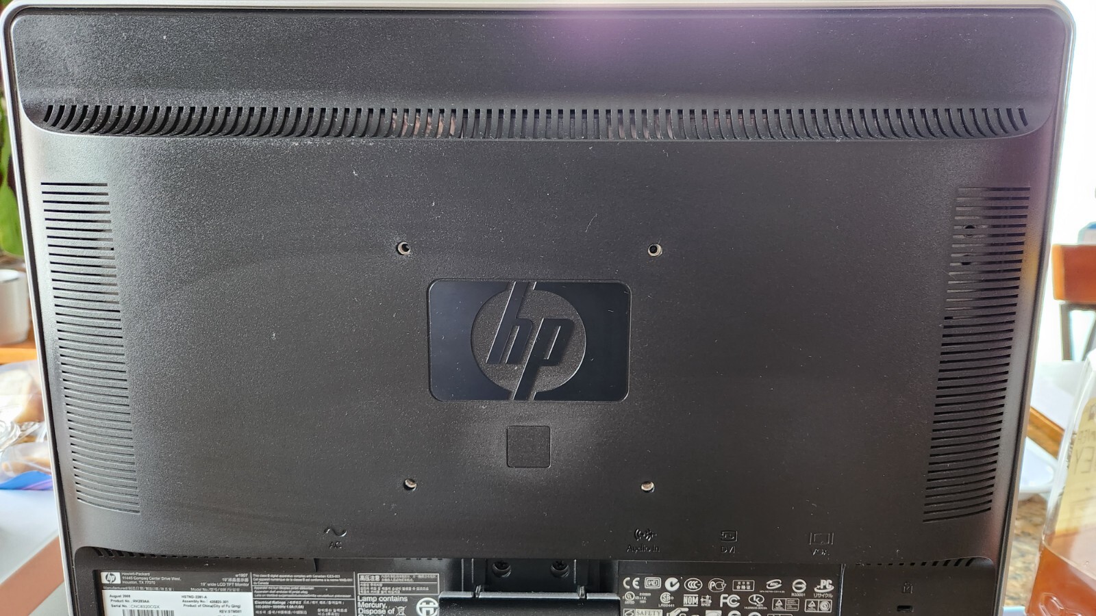 HP w1907 Widescreen LCD Monitor 19" DVI VGA 435820-101 RK283AA Built-in ...