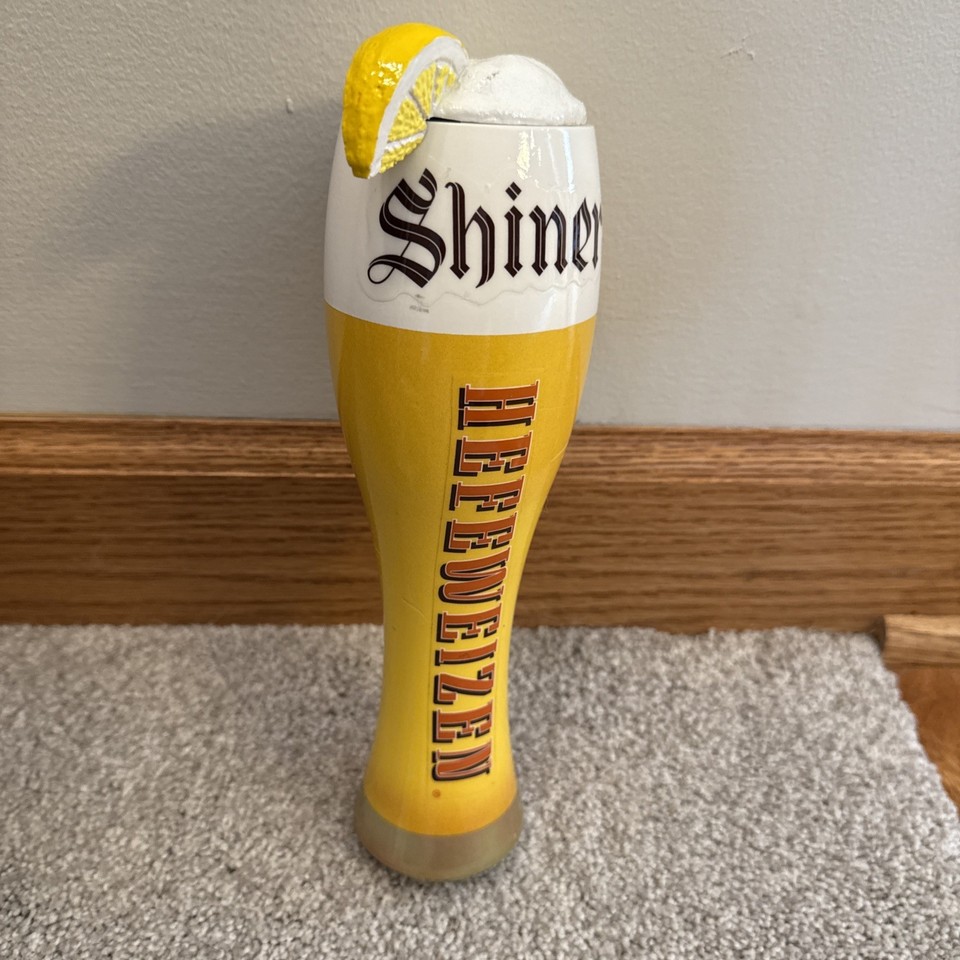 Shiner Hefeweizen Pilsner Glass Lemon Slice Beer Tap Handle - Used | eBay