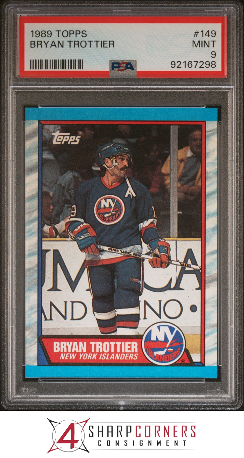 1989 TOPPS #149 BRYAN TROTTIER ISLANDERS HOF PSA 9 H4117199-298 | eBay