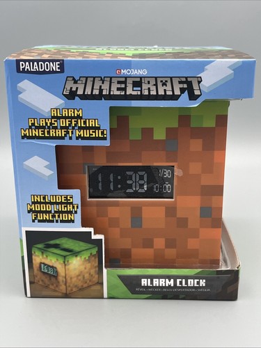 NIB Mojang Minecraft Alarm Clock with Official Minecraft Music & Mood ...