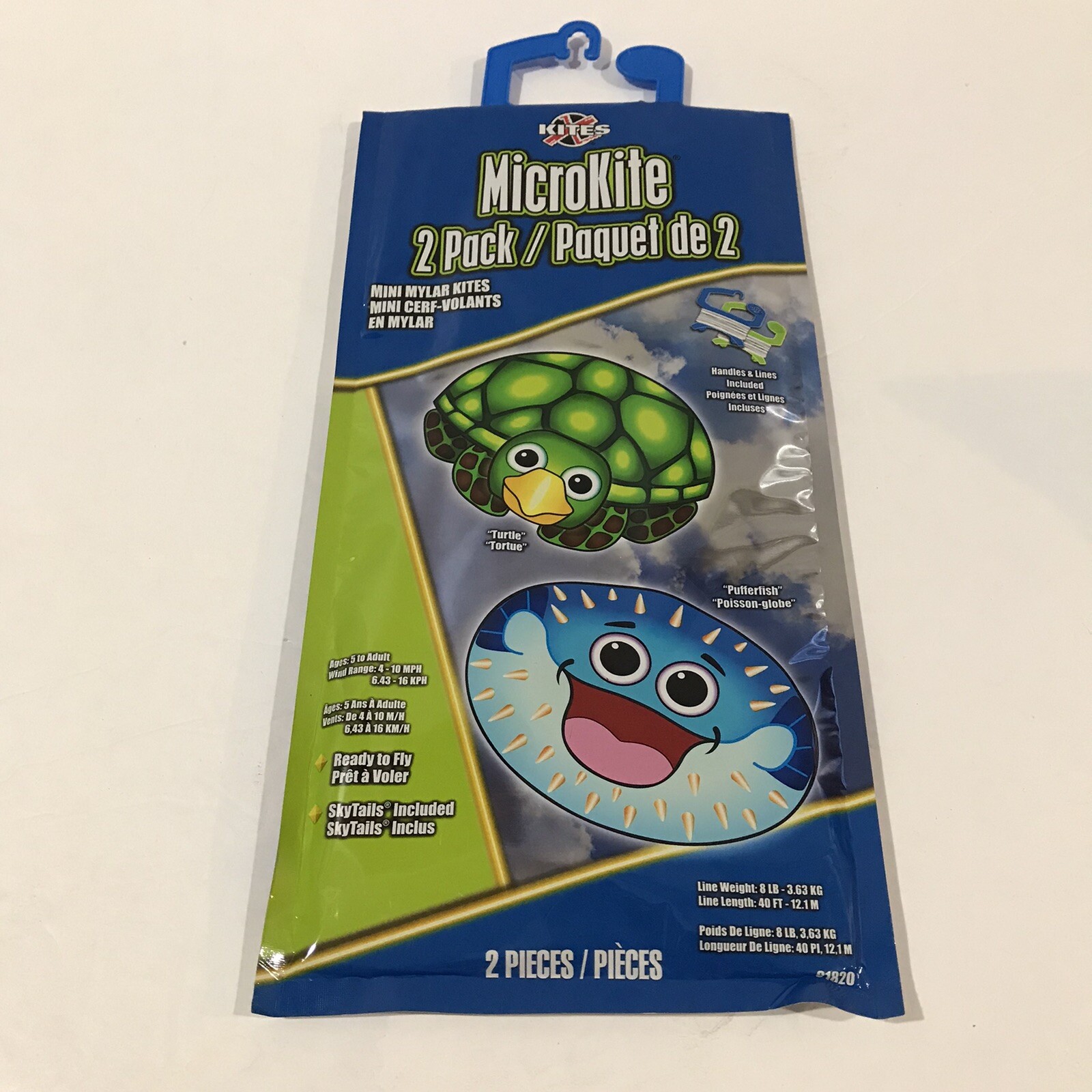 XKites MicroKite 2 Pack, Mini Mylar Kites, Turtle & Pufferfish | eBay