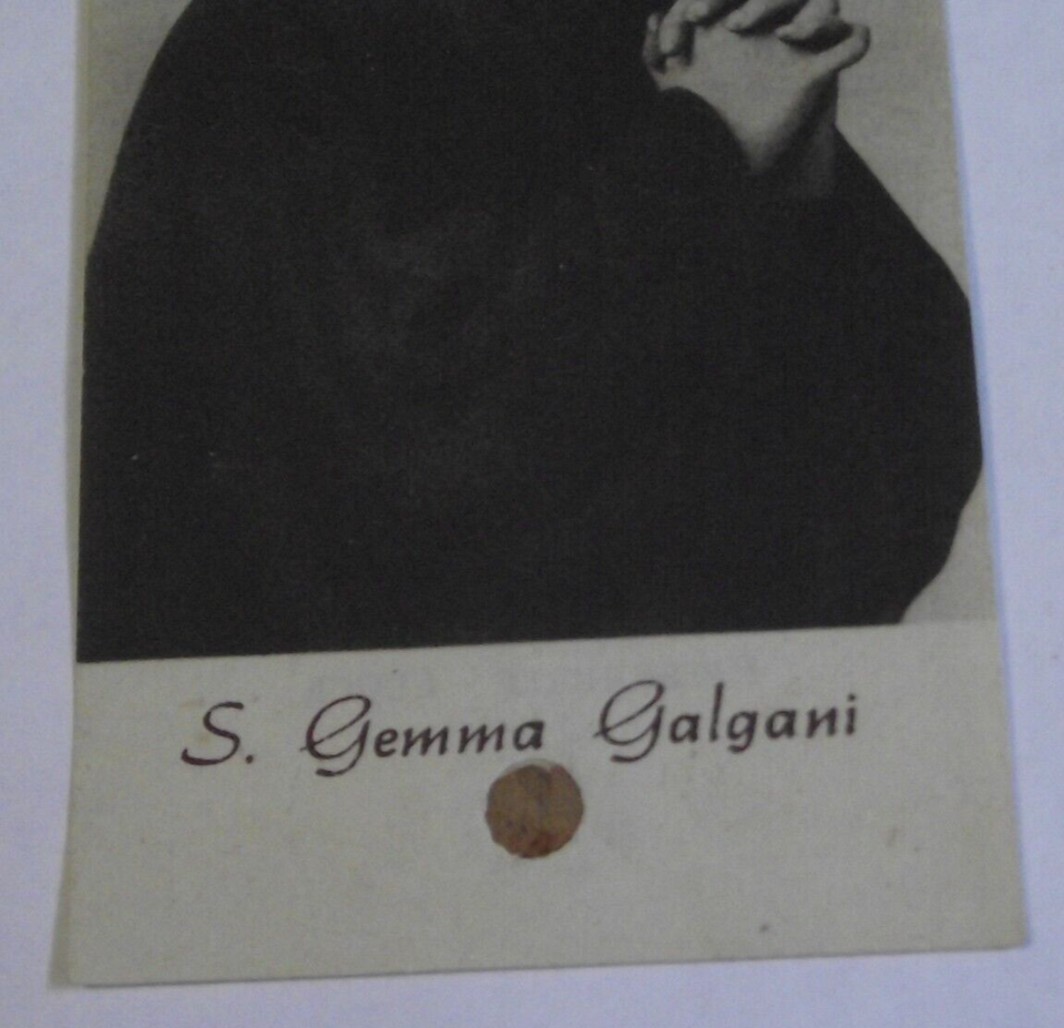 Mystic Stigmata Saint Gemma Galgani relic prayer card patron against ...