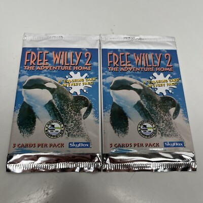 2 Packs of Vintage "Free Willy 2" Trading Cards By Sky Box. 1995. 5 ...