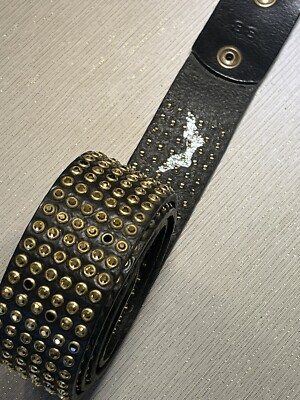 Robins Jean, Hand Made Leather Belt W/ Gold and black 100% Hand Made In ...
