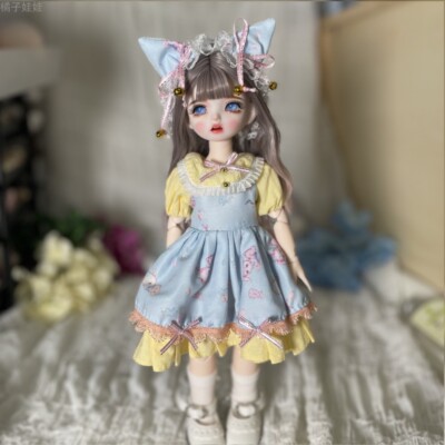 1/6 BJD Doll Cute Girl Princess Ball Jointed Eyes Face Makeup Clothes ...
