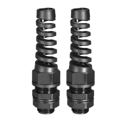 2pcs M16 Cable Gland Waterproof IP68 Nylon Joint Locknut Strain Relief ...