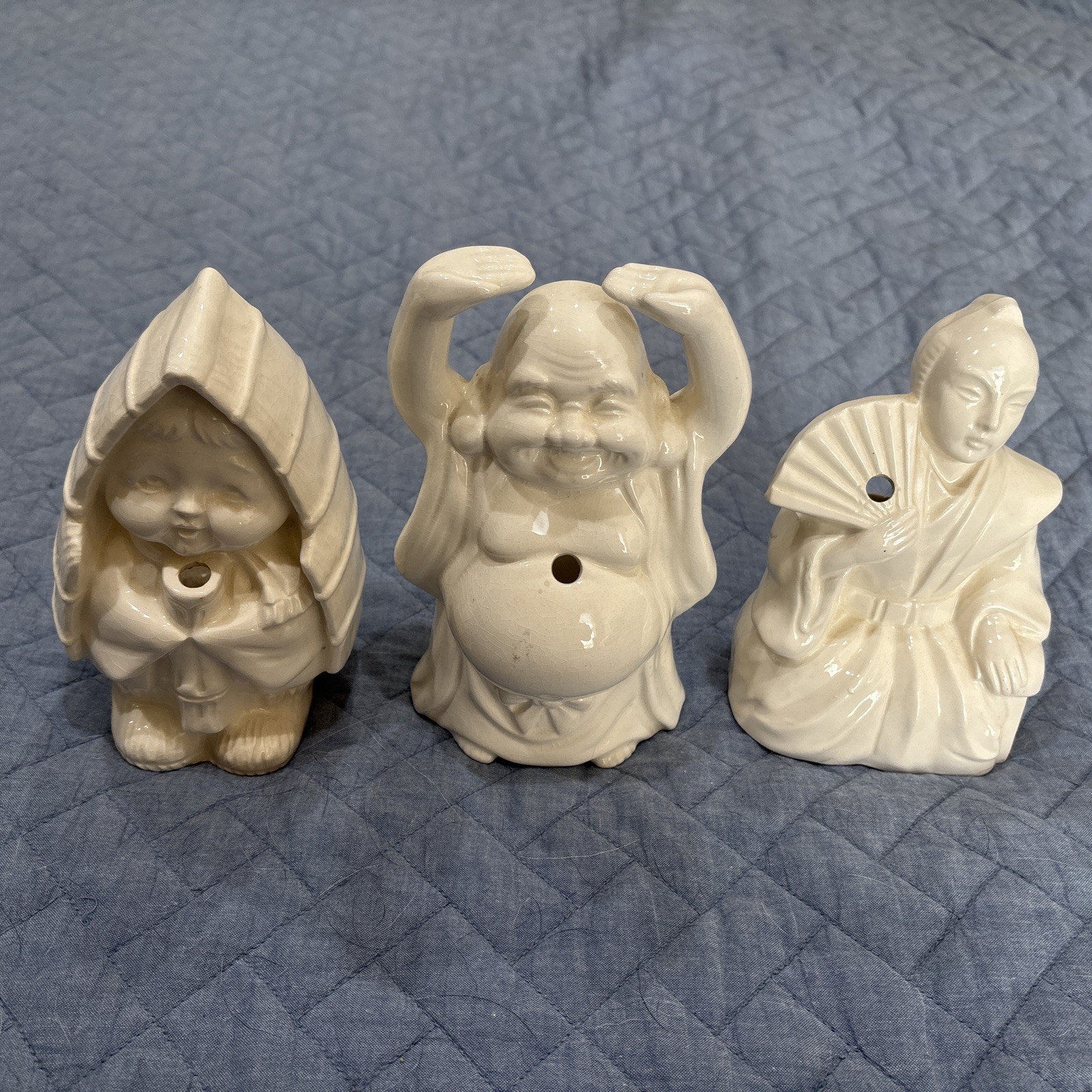 Set Of 3 Vintage Benihana Ceramic Tiki Mugs Buddha Geisha Tokyo Orchids ...