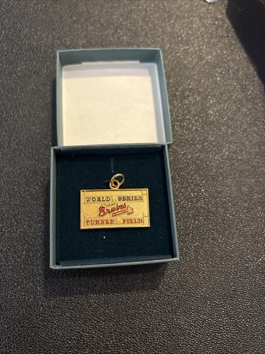 1999 BASEBALL WORLD SERIES~JOSTENS ATLANTA BRAVES PRESS CHARM W/ORIG ...