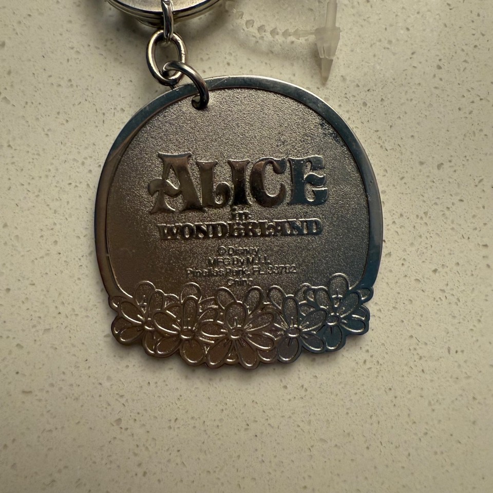 Disney Alice in Wonderland Metal Pewter Keychain Mad Hatter March Hare ...