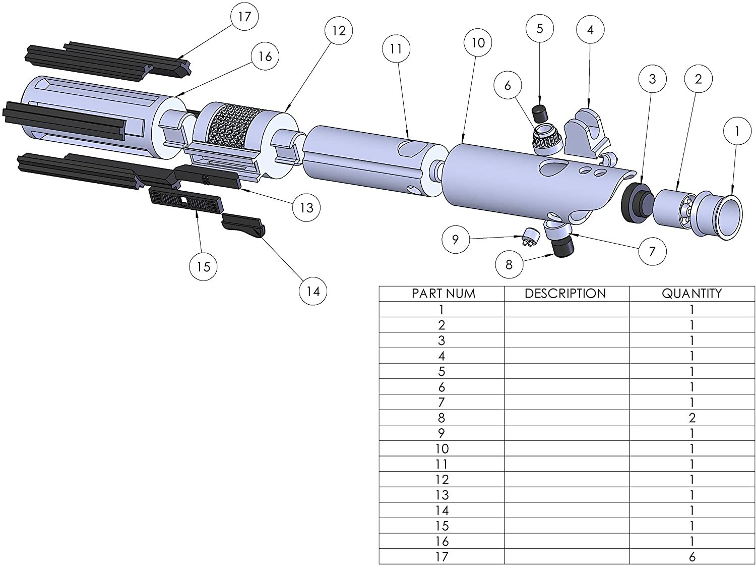 3D Printed Anakin Skywalker DIY Saber Kit 1:1 | eBay