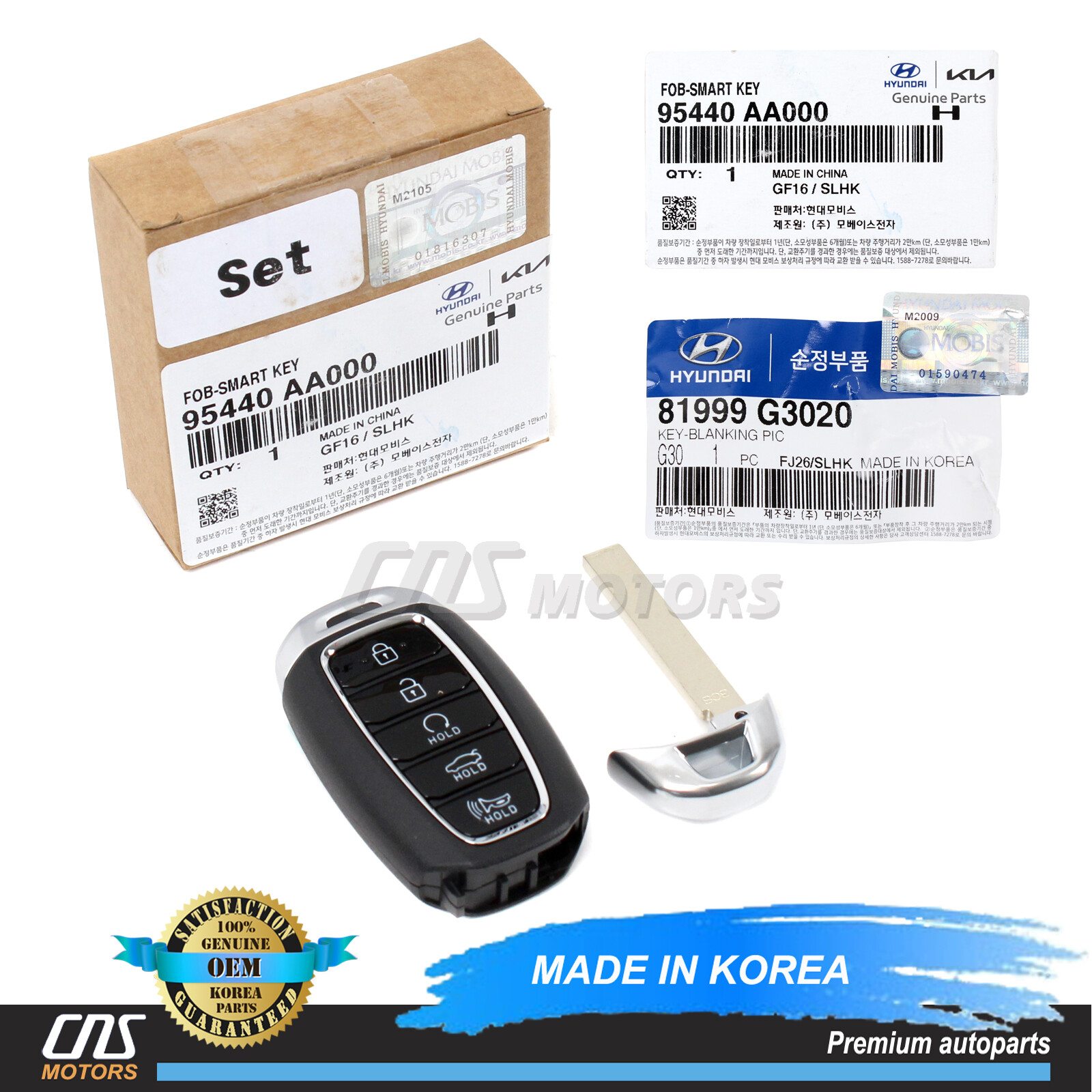 GENUINE FOB Smart Keyless Remote & Key for 2021 2022 Hyundai Elantra ...