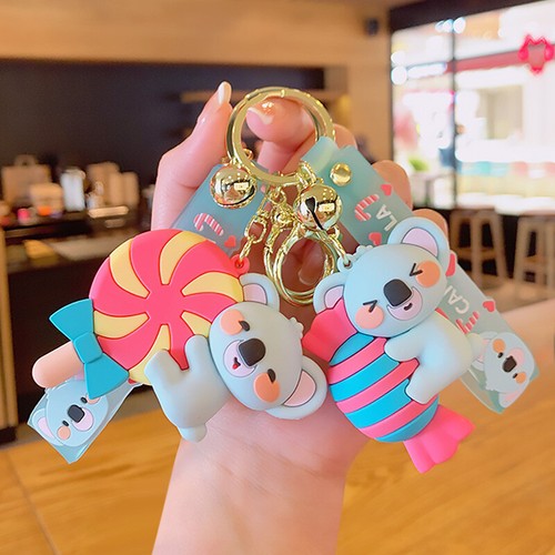 Whimsical Candy Koala Keychain Soft Rubber Accessory For Bapas And ...