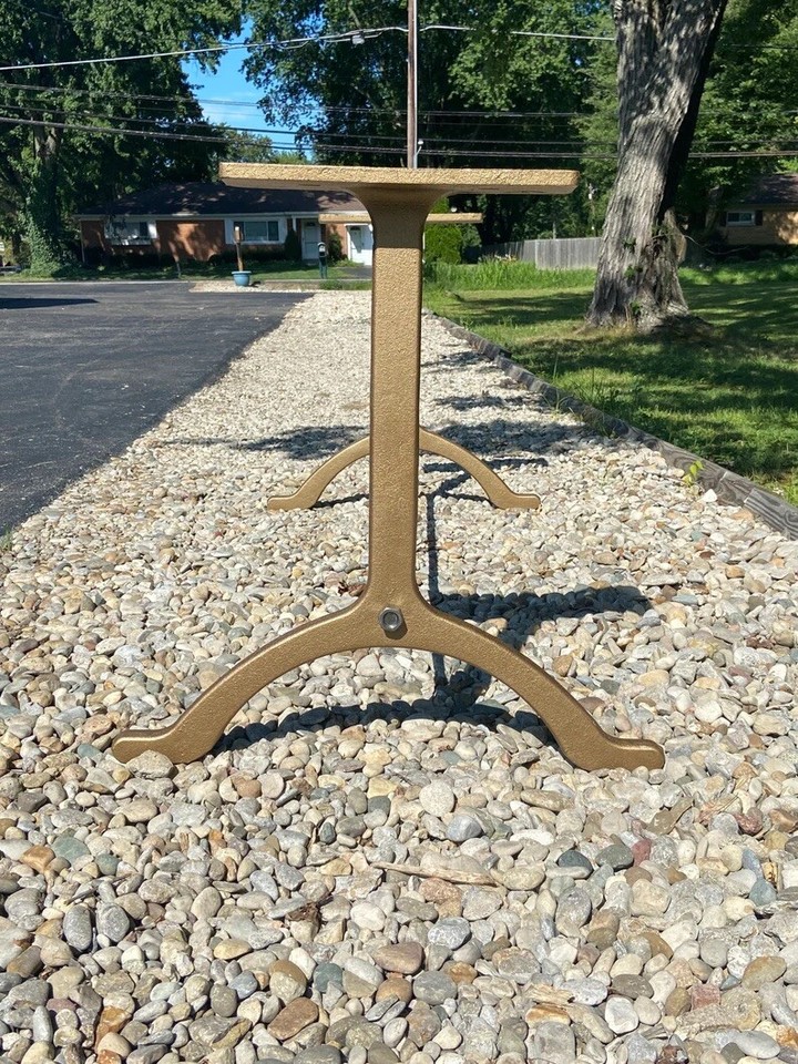 28” Gold Finish wishbone Cast Iron Dining Table Legs, Desk Base, | eBay