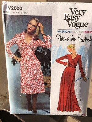 Vogue 2000 Diane Von Furstenburg DVF Wrap Dress Sewing Pattern Misses ...