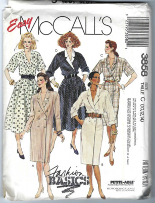 Vtg McCalls 3858 Dresses Pattern Sz 10-14 Dresses In 5 Styles. Very 80s ...