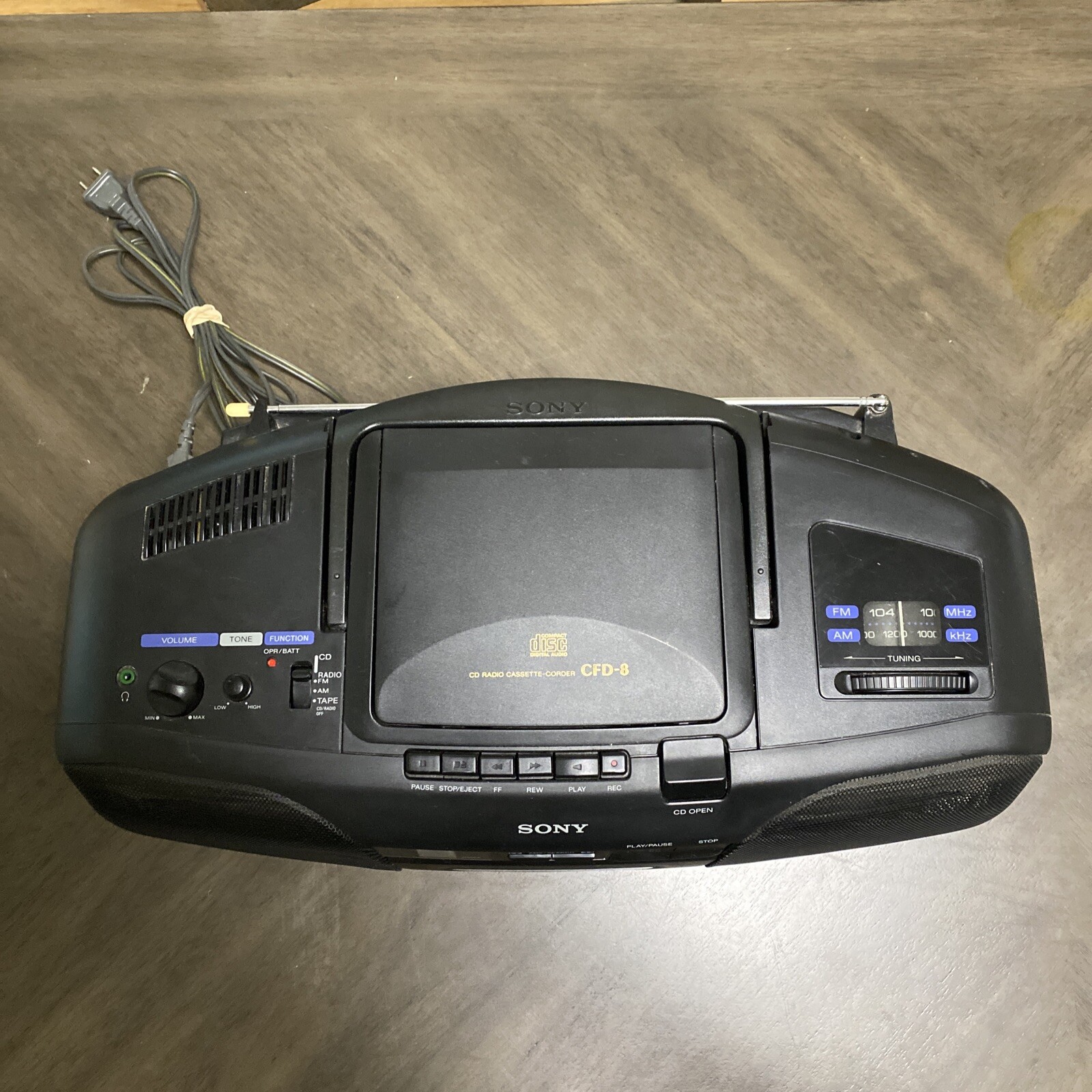 Vintage Sony CFD-8 CD Cassette Radio Tested And Fully Functional Boom ...