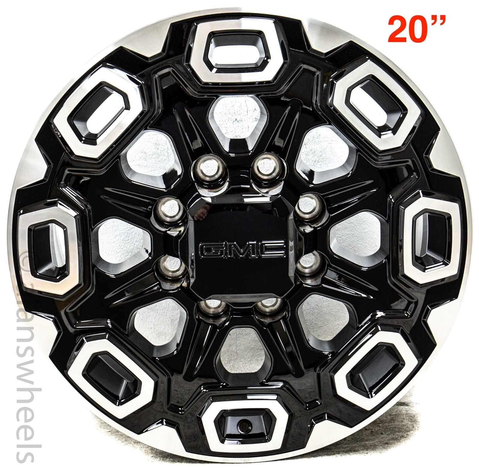 4 New 20” GMC Sierra 2500 3500 HD Black Machined 8 Lug Wheels Rims ...