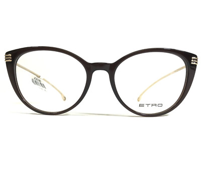 Etro Eyeglasses Frames ET2646 210 Polished Brown Gold Cat Eye Full Rim ...