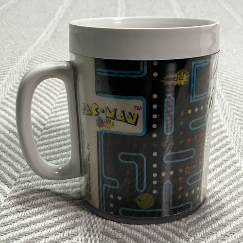 Pac-Man Coffee Mug 1980 Lenticular Flasher Thermo Serv Insulated Cup ...