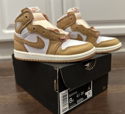 Jordan 1 Retro High OG Size 8C TD NEW Praline/White-Sail FN6621-201 PS ...
