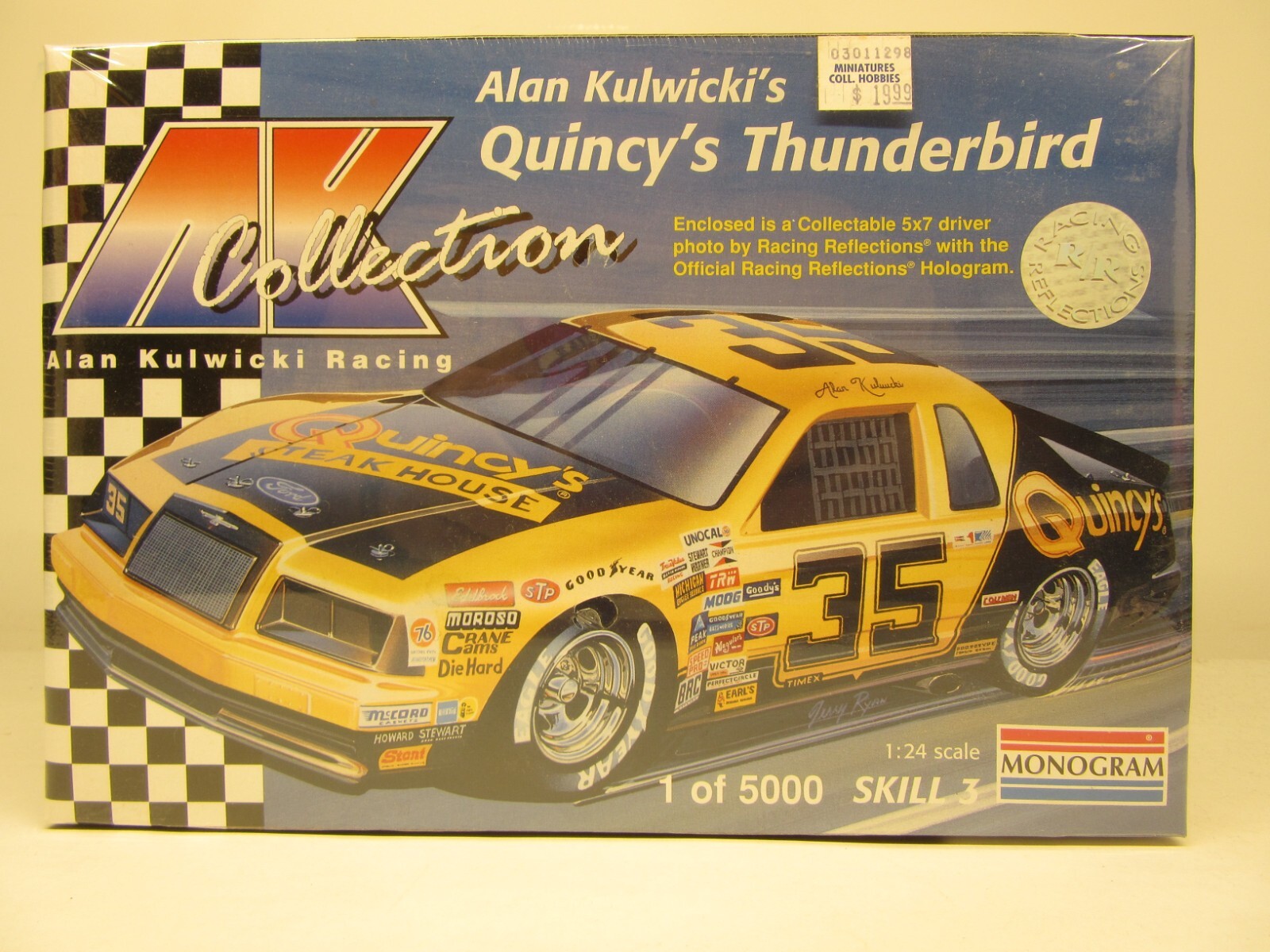 Monogram #0761, Alan Kulwicki's Quincy's Thunderbird, 1/24 Scale ...