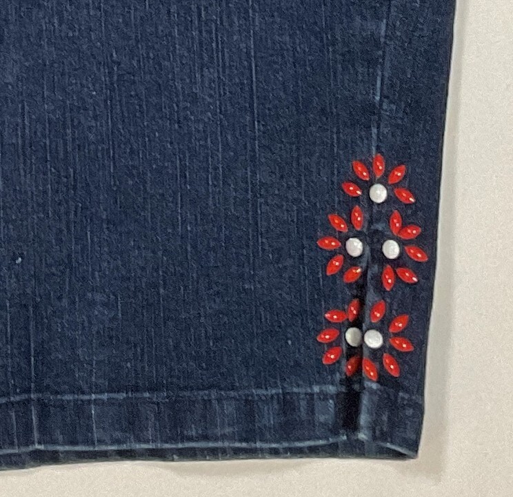 RUBY RD Womens Size 22W Indigo Blue Denim Stretch *Clamdigger* Capris ...