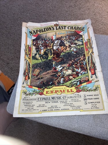 1910 ET Paull Napoleon's Last Charge March Sheet Music- Beautiful ...