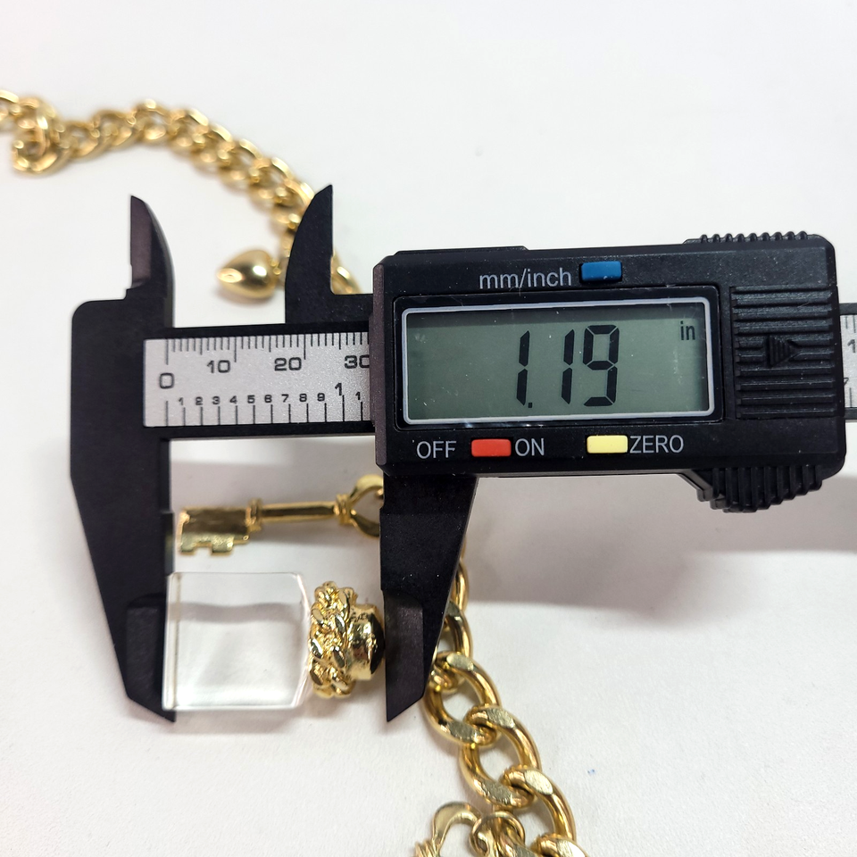 maxine denker perfume bottle hearts charm necklace gold chain keys ...