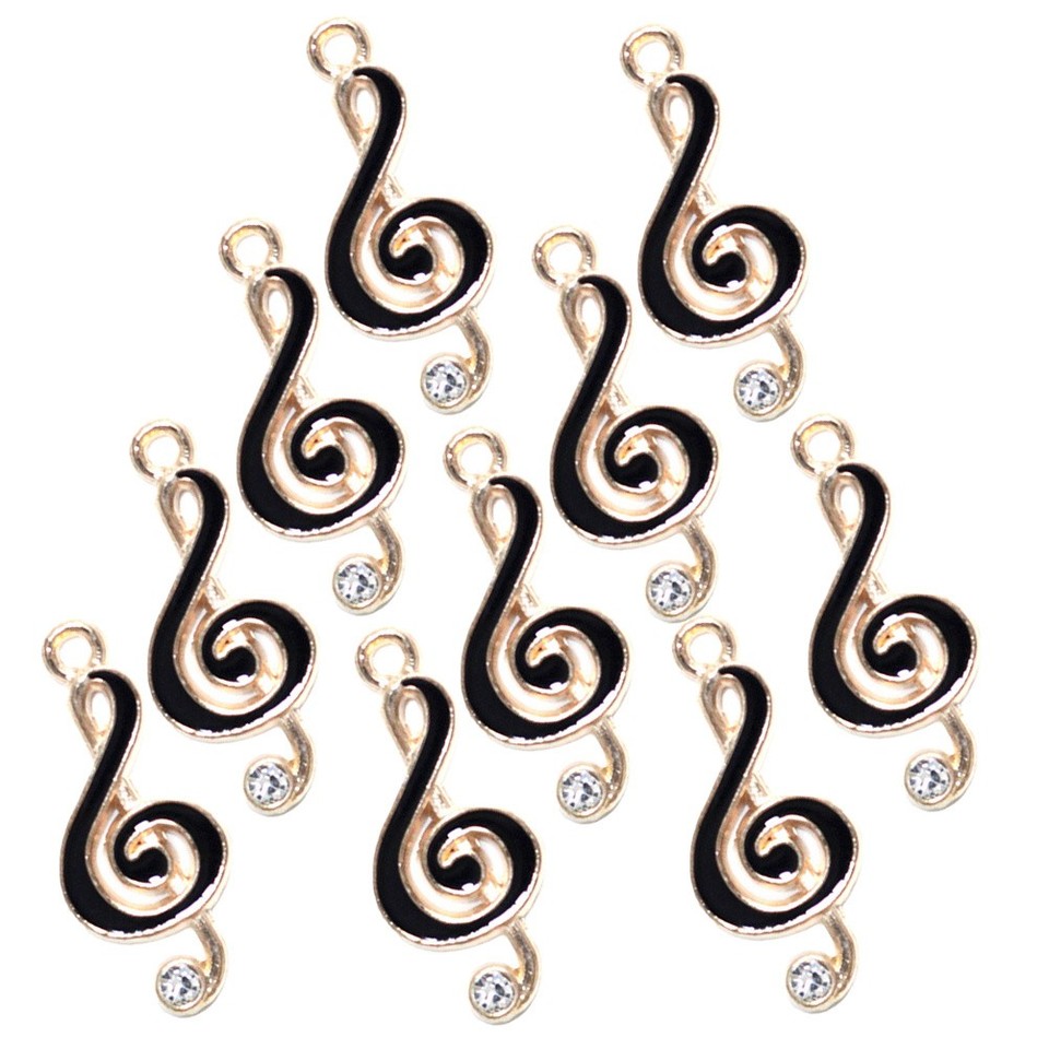 10 Pcs Music Symbol Charm Notes Charms for Bracelet Metal Musical ...