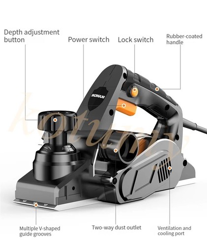 Electric Hand Planer Woodworking Router Trimmer Handheld Wood Cutting ...